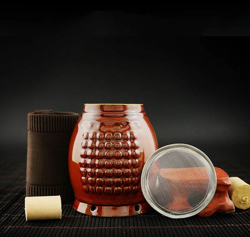 Household Pot Ceramic Scraping Moxa Cup Cupping Massage Warming ...