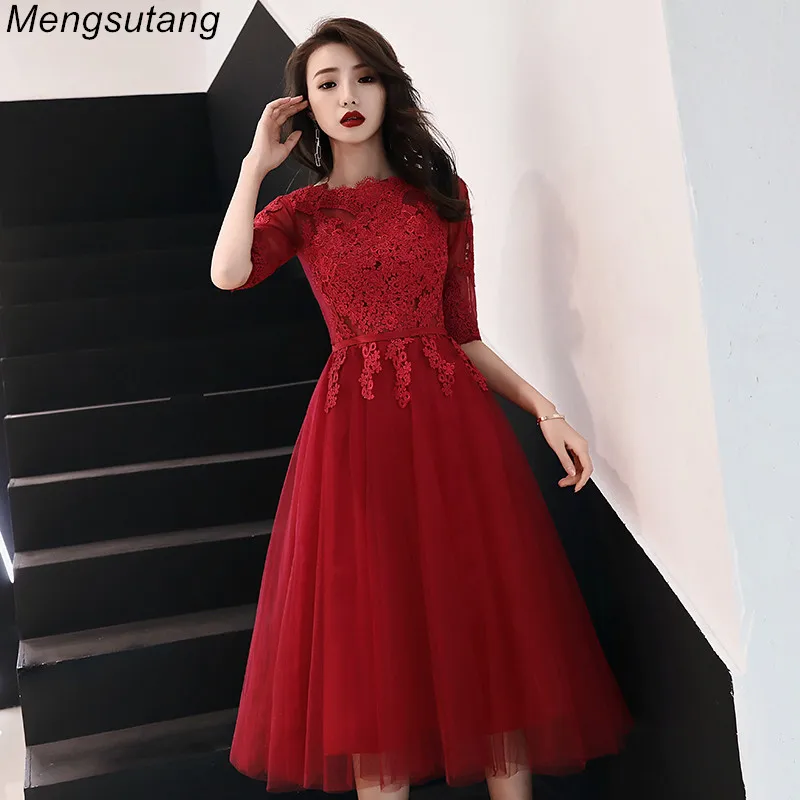 Robe-de-soiree-2024-Fashion-Wine-Red-Slim-Evening-Dress-Party-A-line ...