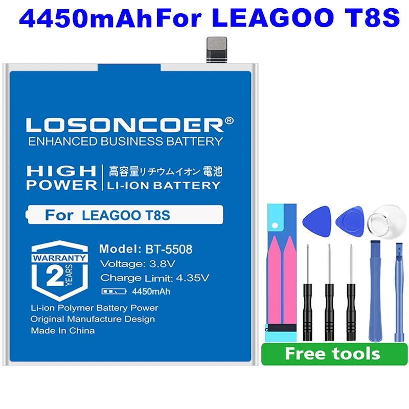 LOSONCOER 4450mAh BT-5508 батареи мобильного телефона для Leagoo T8S батарея большой емкости