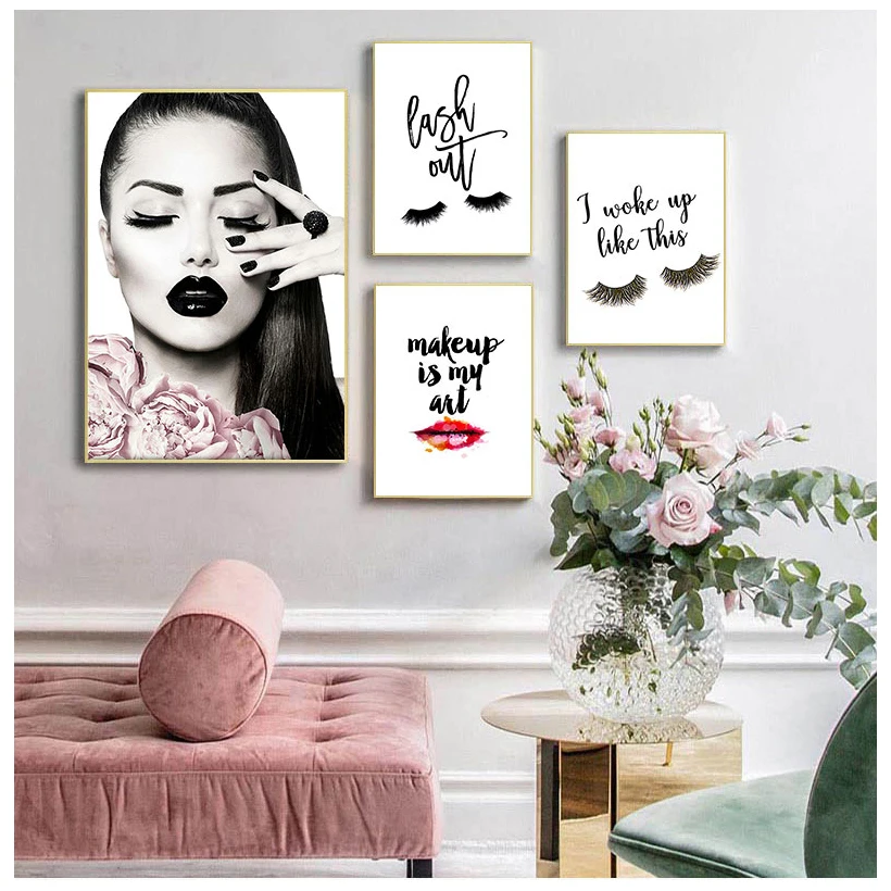 Lip Poster Eyelash Decor Posters | Eyelashes Beauty Wall Poster ...
