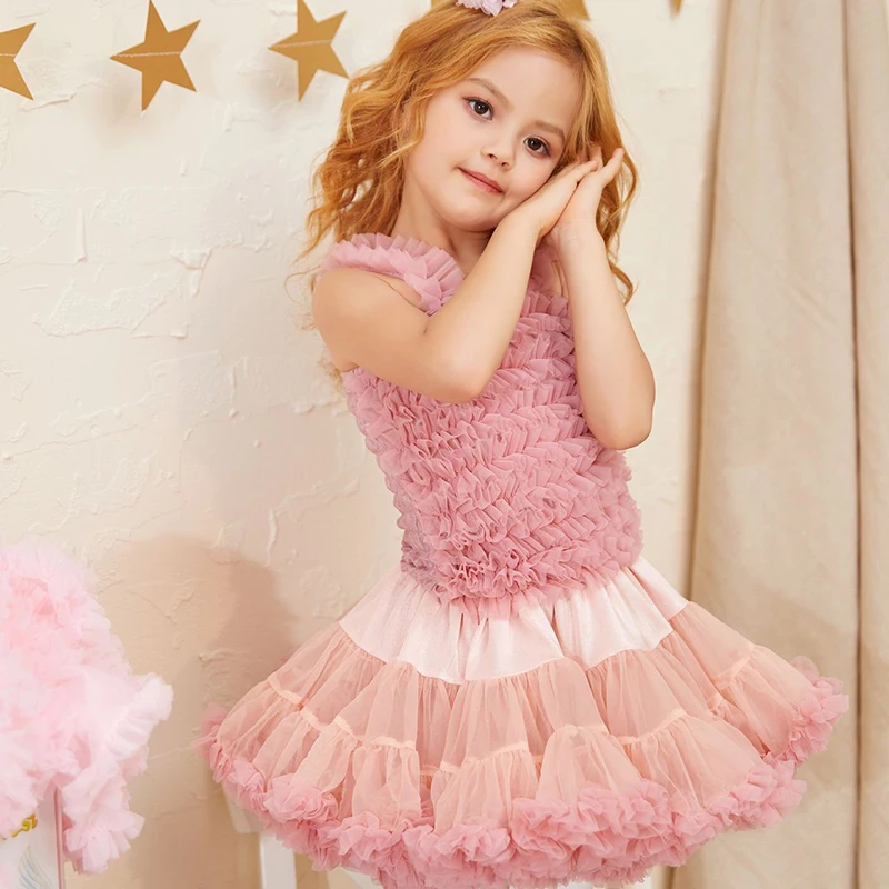 Pink Ballet Tutu Dance Skirts For Girls Dance Wear Cute Ballet Stage ...