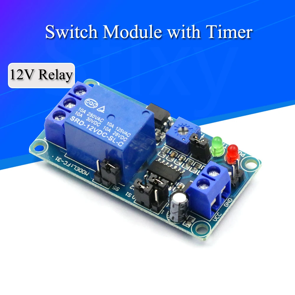 DC-12V-Time-Relay-Module-Normal-Open-Time-Delay-Relay-Timing-Timer-Relay-Control-Switch ...