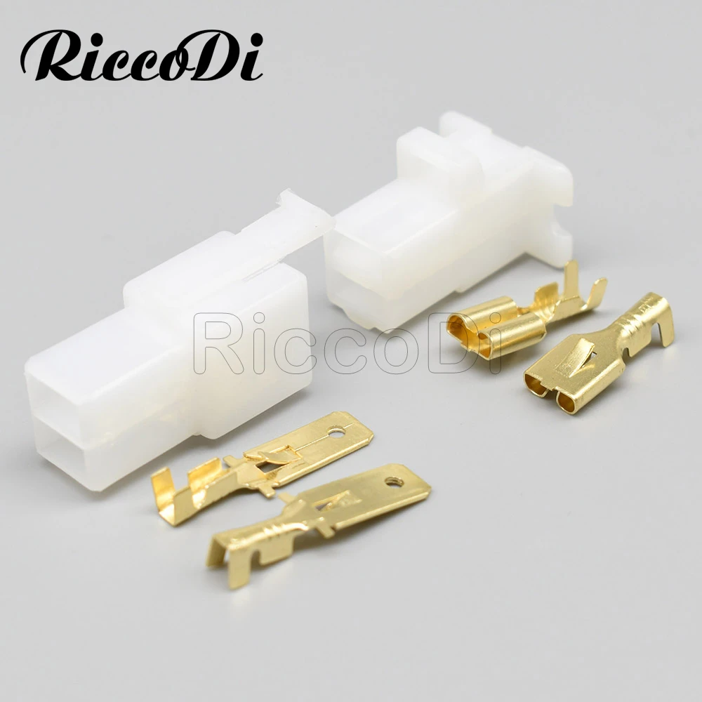 5 50Sets Auto Motorrad 2 Pin Weiß ABS Weiblich Männlich Harness Stecker ...