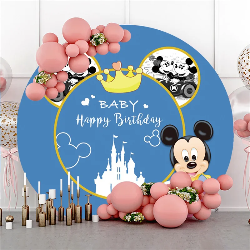 Party-Backdrops-Disney-Round-Minnie-Mickey-Mickey-Mouse-Children-s ...