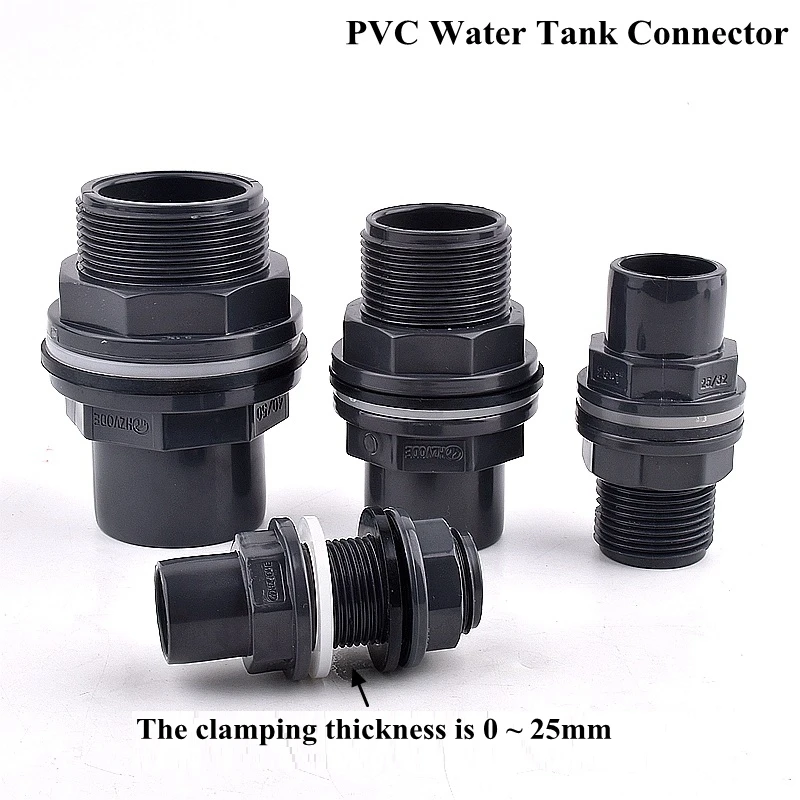 1Pc 20~63mm PVC Pipe Connector Thicken Aquarium Fish Tank Water Supply ...