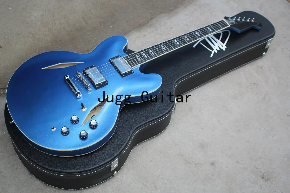 Dave Grohl Assinatura Dg 335 Metálico Pelham Azul Semi Oco Corpo Jazz ...