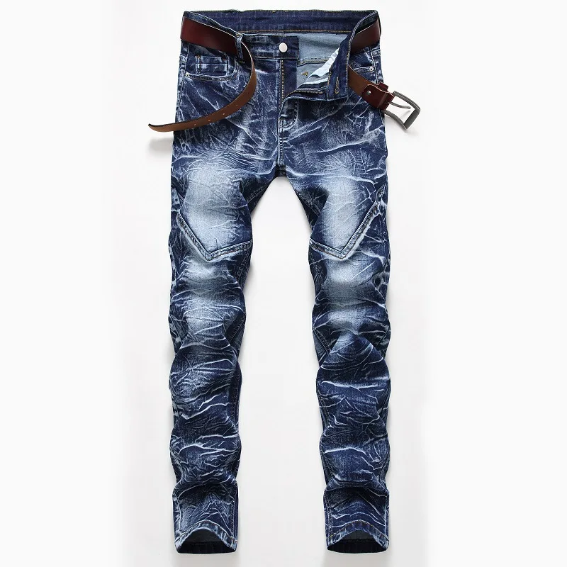 Snow-Washed-Patchwork-Men-s-Straight-Elastic-Jeans-Plus-Size-Vintage ...