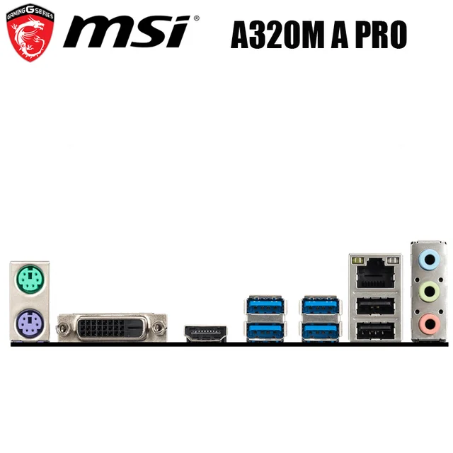 MSI A320M GAMING PRO Placa-mãe Micro ATX AMD A320 DDR4