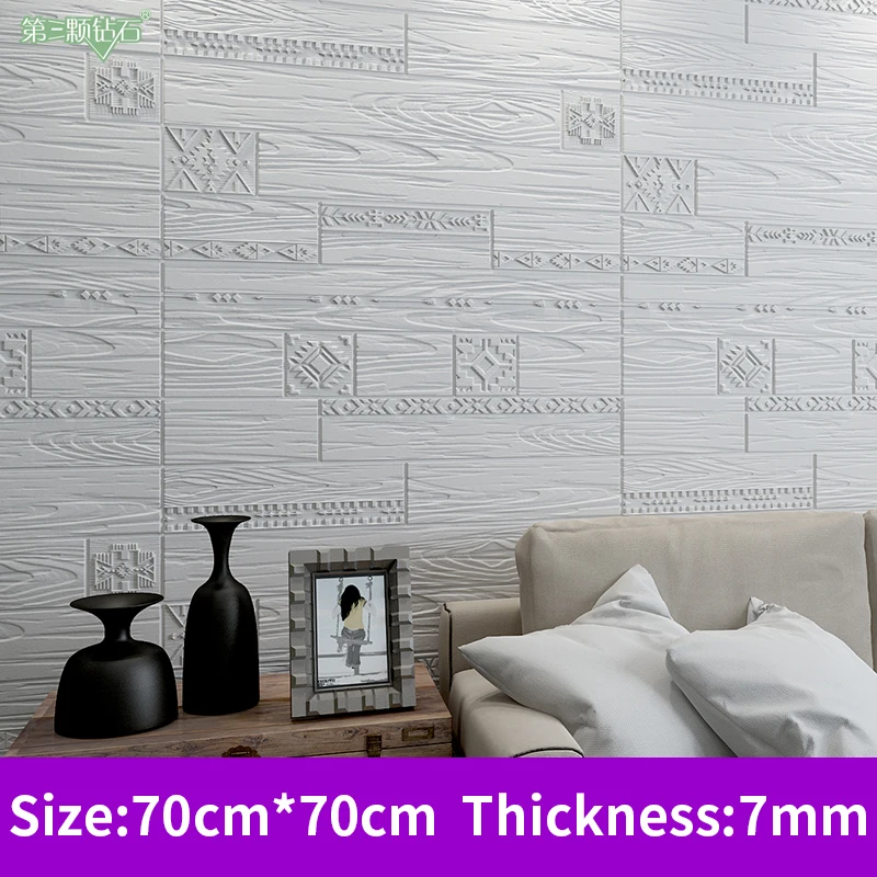 3D foam wall sticker waterproof moistureproof wall paper sofa TV ...