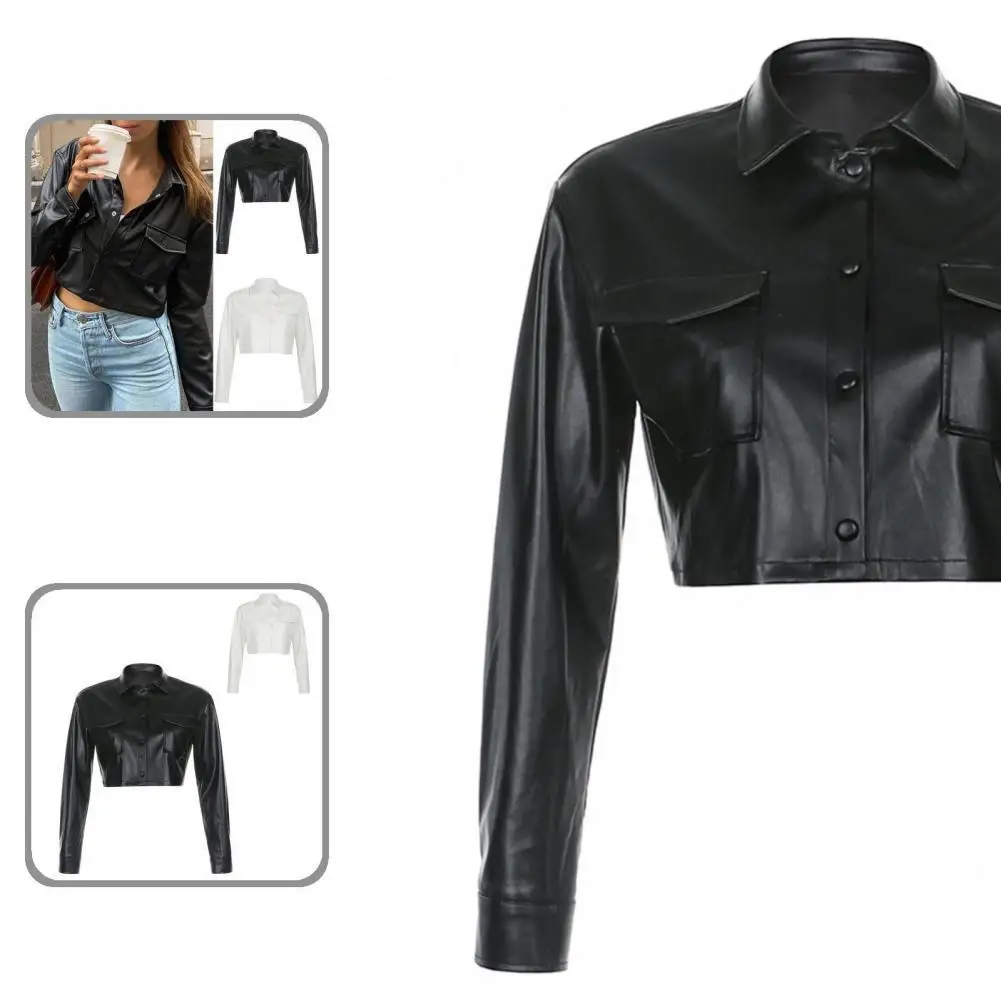 PU-Leather-Short-Jackets-Women-Faux-Leather-Motorcycle-Jacket-Coat ...