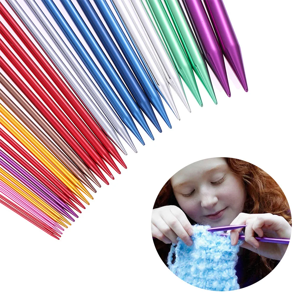 2Pcs/set Long 35CM 2.0-12MM Single Pointed Knitting Needles Aluminum ...