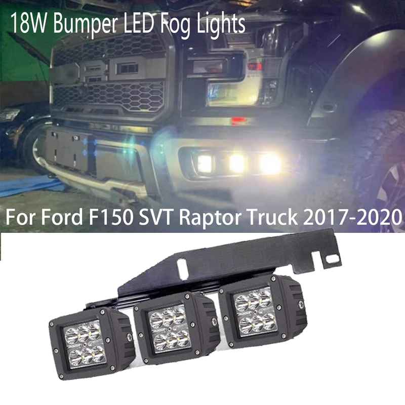 Front Bumper 18W LED Fog Lights With Mount Brackets Kit For Ford F150 ...