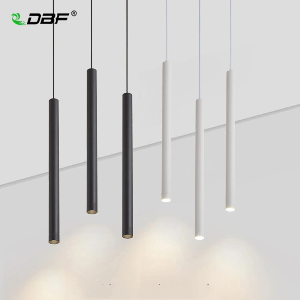 Mini-Simple-Modern-LED-Restaurant-Bar-Long-Tube-LED-Pendant-Light-Black ...