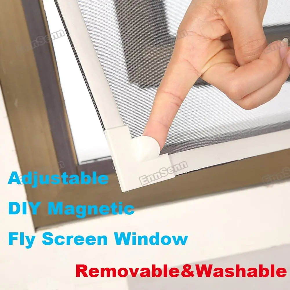 Invisible-Fly-Mosquito-Screen-Net-Mesh-Adjustable-DIY-Magnetic-Window ...