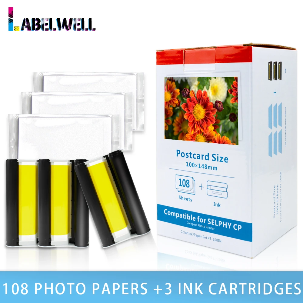 Labelwell Color Ink and Paper Set for Canon Selphy Compact Photo ...