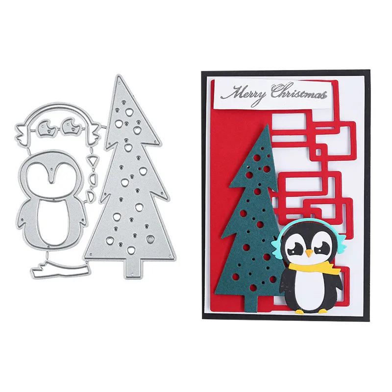 Eastshape, troqueles de árbol de Navidad, pingüino, troqueles de corte de Metal, novedad de 2019 ...