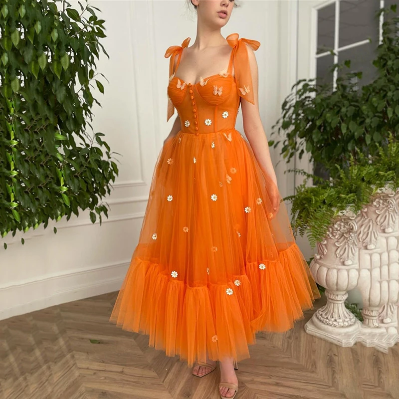 Short Orange Formal Dresses