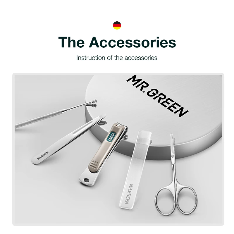 MR.GREEN Manicure Set 5 in 1 Simple and practical Kit Contrast leathe ...