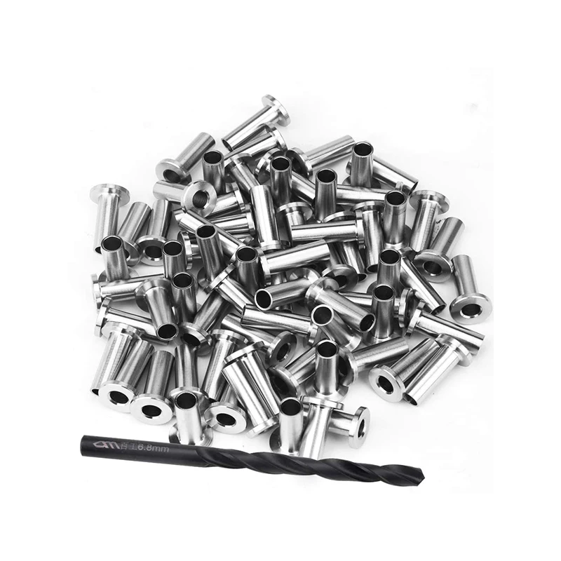 100Pcs Stainless Steel Protective Protector Sleeves Grommet For 1 8 5