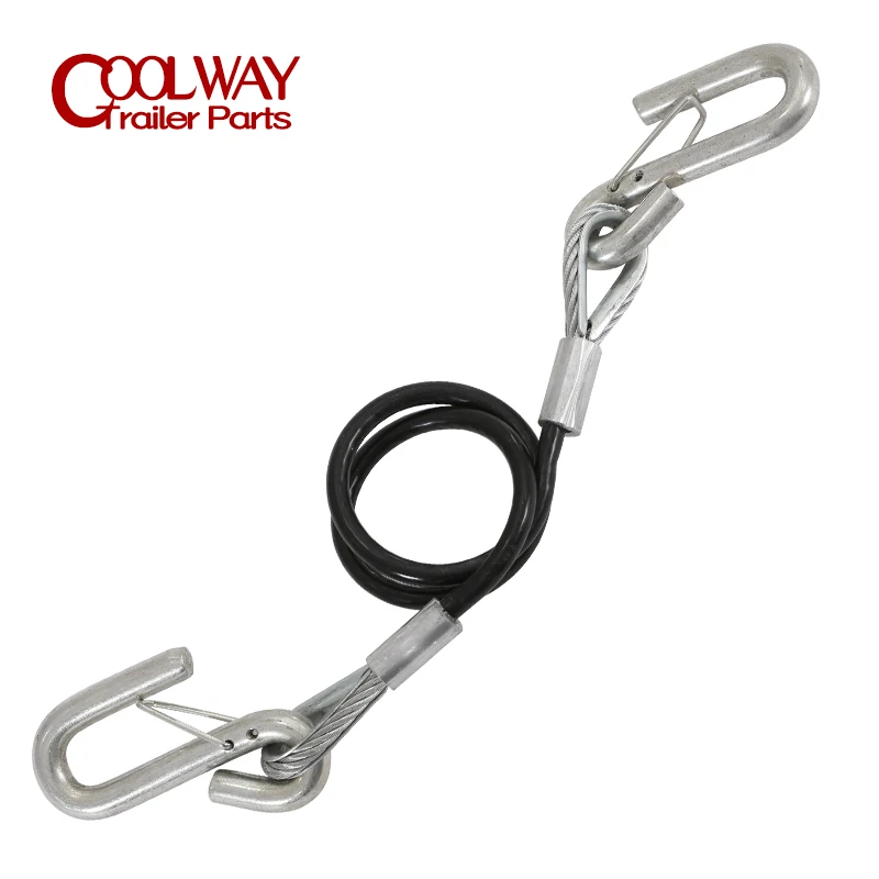 Trailer Safety Cables Spring Chain Rope With Two S Hooks Capacity ...