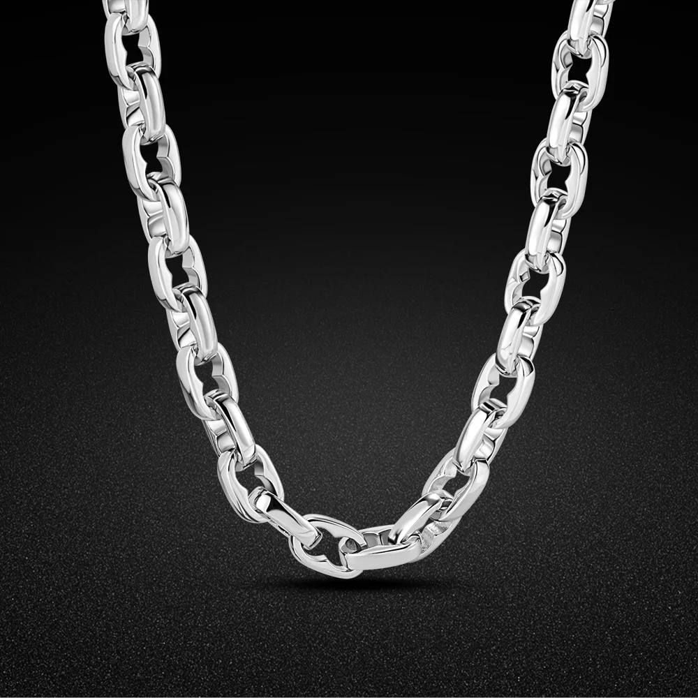 New-Arrival-Original-Silver-Necklace-Men-925-Silver-Rolo-Chain-Rock-Hip ...