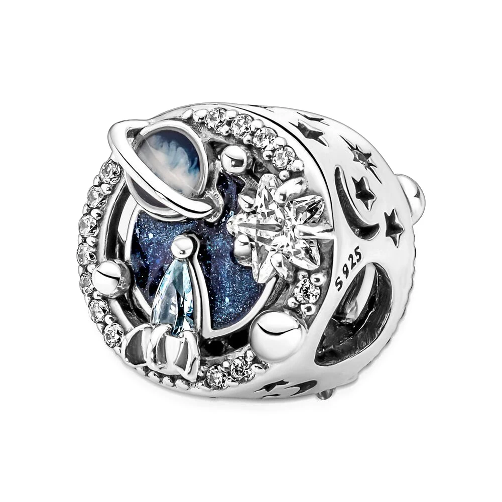 New 925 Sterling Silver Rocket Starry Sky Earth Charm bead Fit Original ...
