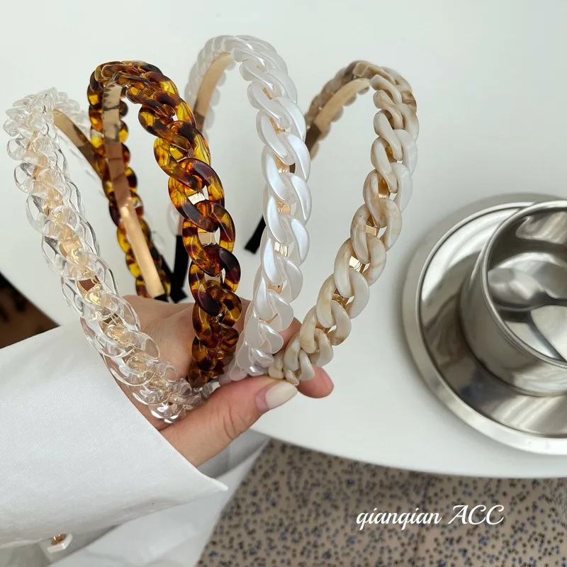 Korea-Dongdaemun-retro-geometric-chain-headband-INS-wind-color ...