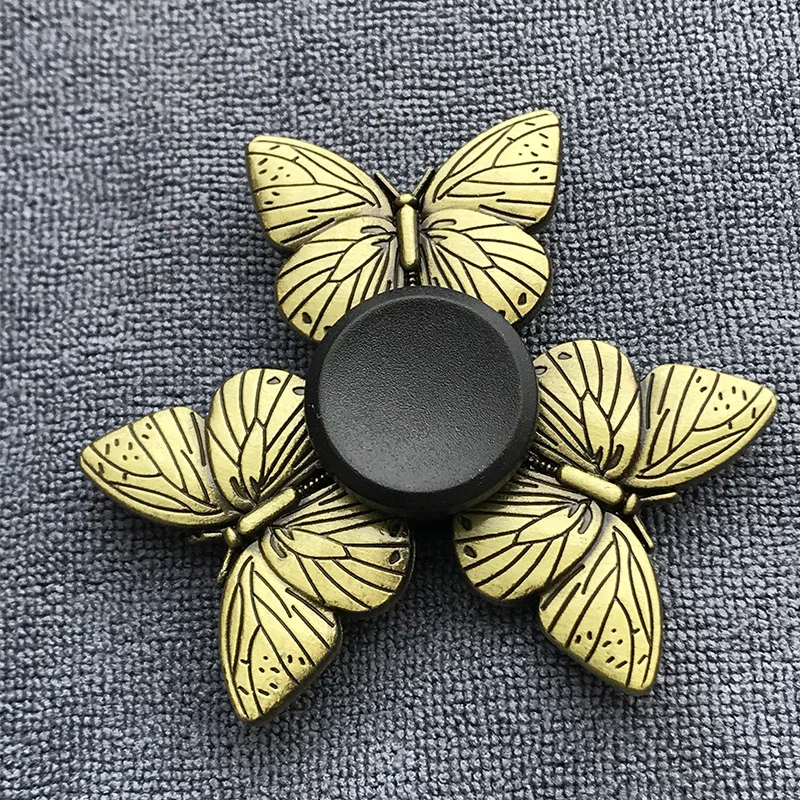 Fidget Spinner Brass Color Zinc Alloy Metal Hand Spinner Dice Bauhinia ...