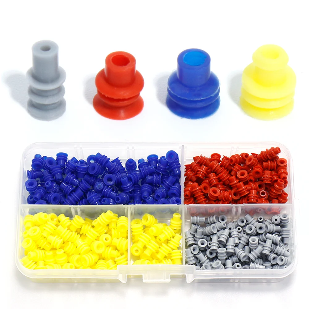 400 Pcs 1.5mm 3.5mm Connector Rubber Seal Silicone Cable Wire Seals For ...