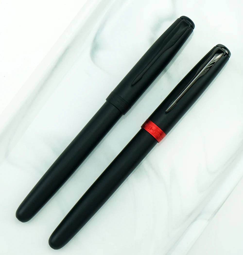 2pcs-Jinhao-75-Matte-Black-Metal-Fountain-Pen-Black-F-Nib-0-5mm-Red ...