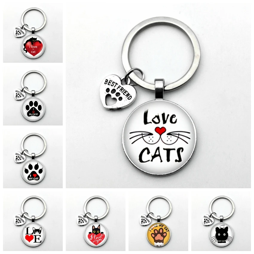 Very-Cute-Pet-Cat-Keychain-Cat-Paw-Footprint-Pattern-Keychain-BEST ...