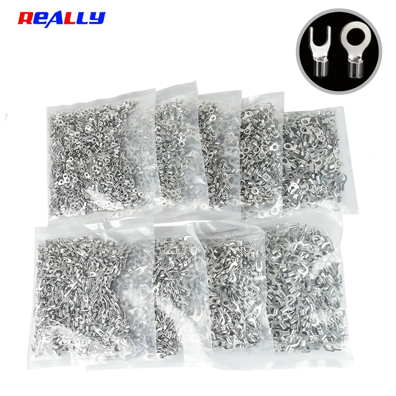 500pcs 300pcs Non-Insulated Ring Fork U-Type Tin-Plated Copper ...