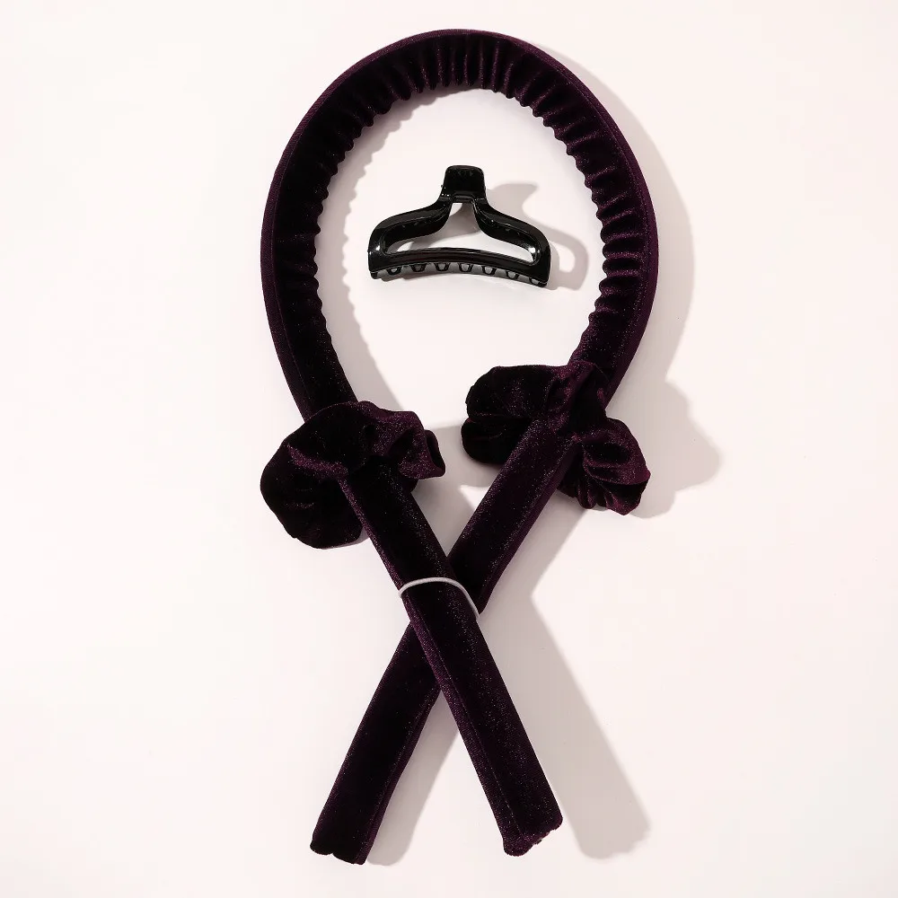 Accessoires coiffure,Fer à friser en velours sans chaleur,tiges ...