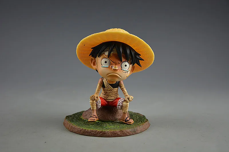 ONE PIECE Mini Angry Bandage Monkey D Luffy Sabo Ace Sitting Figures ...