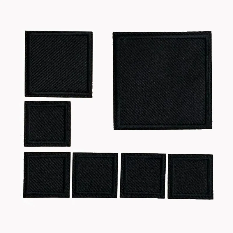 Embroidered Patch Black Lot | Iron Applique Patches Black | Square ...