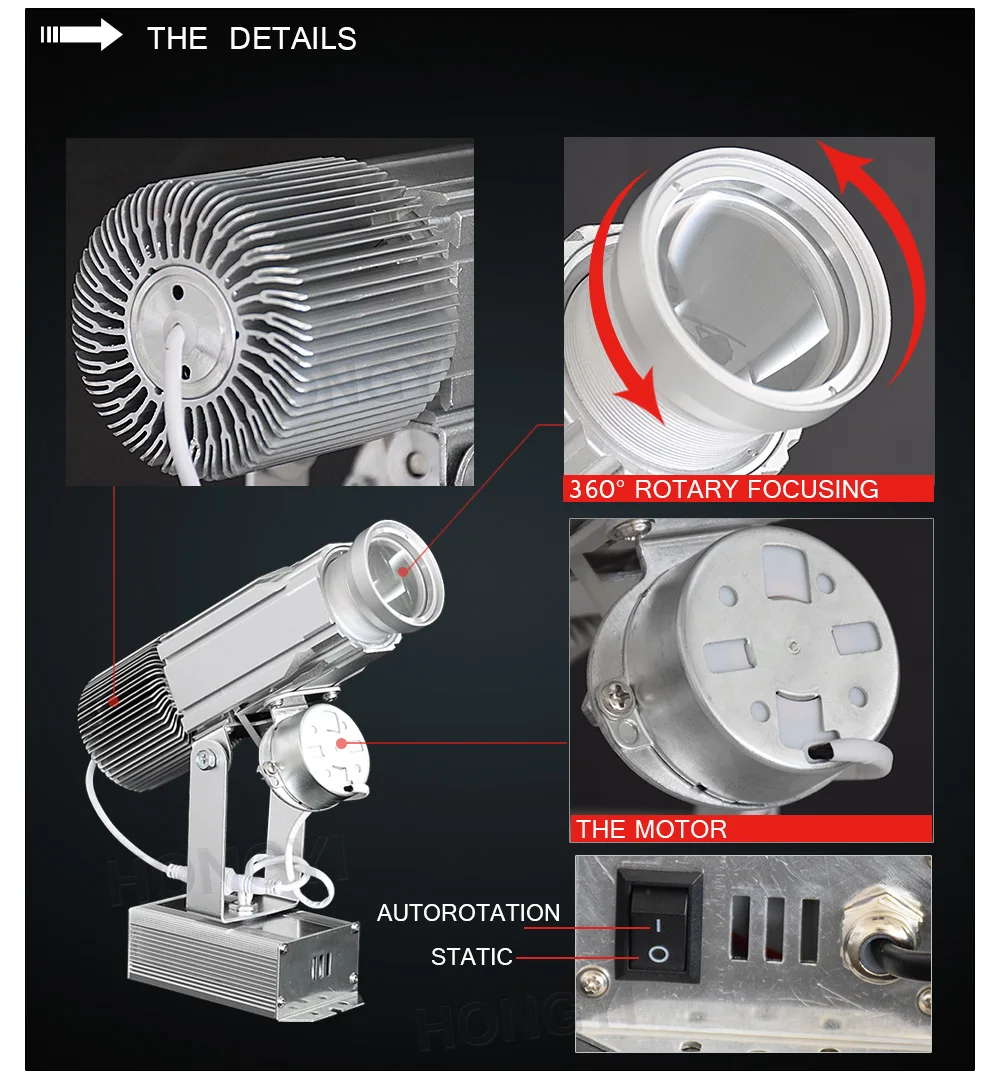 Custom Led Indoor Head Projector Lyre Gobo Rotating Advertising ...