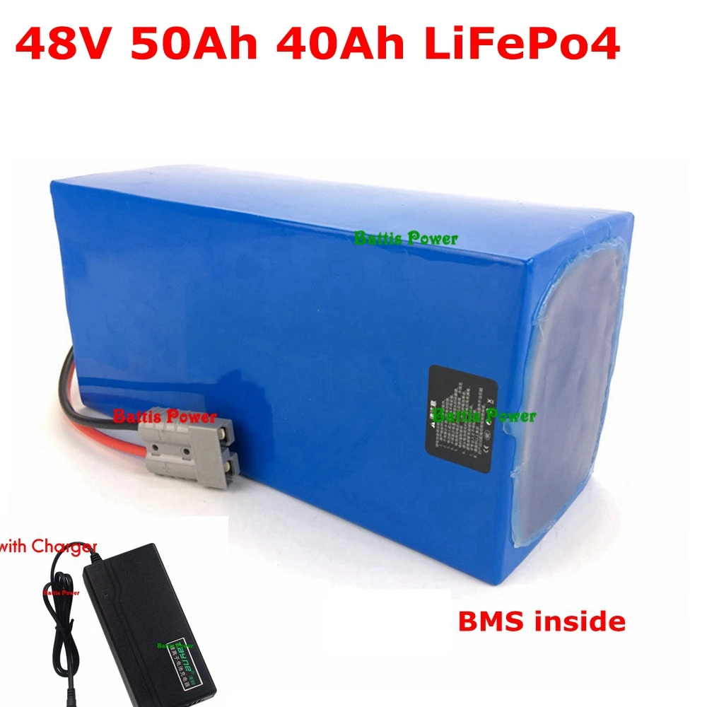 48V 40Ah 50Ah lifepo4 аккумулятор со встроенным BMS для электрического ...