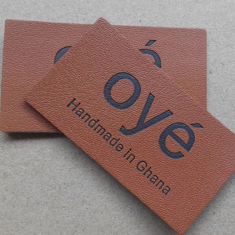 (1000pcs/pack) customized debossed Genuine Leather Labels, badges with ...