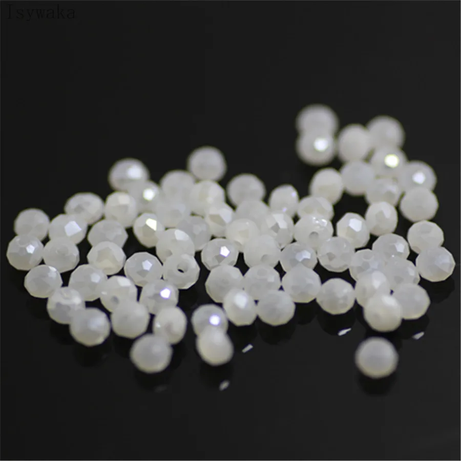 White Beads Jewelry Making | 4mm White Crystal Beads Round - White ...