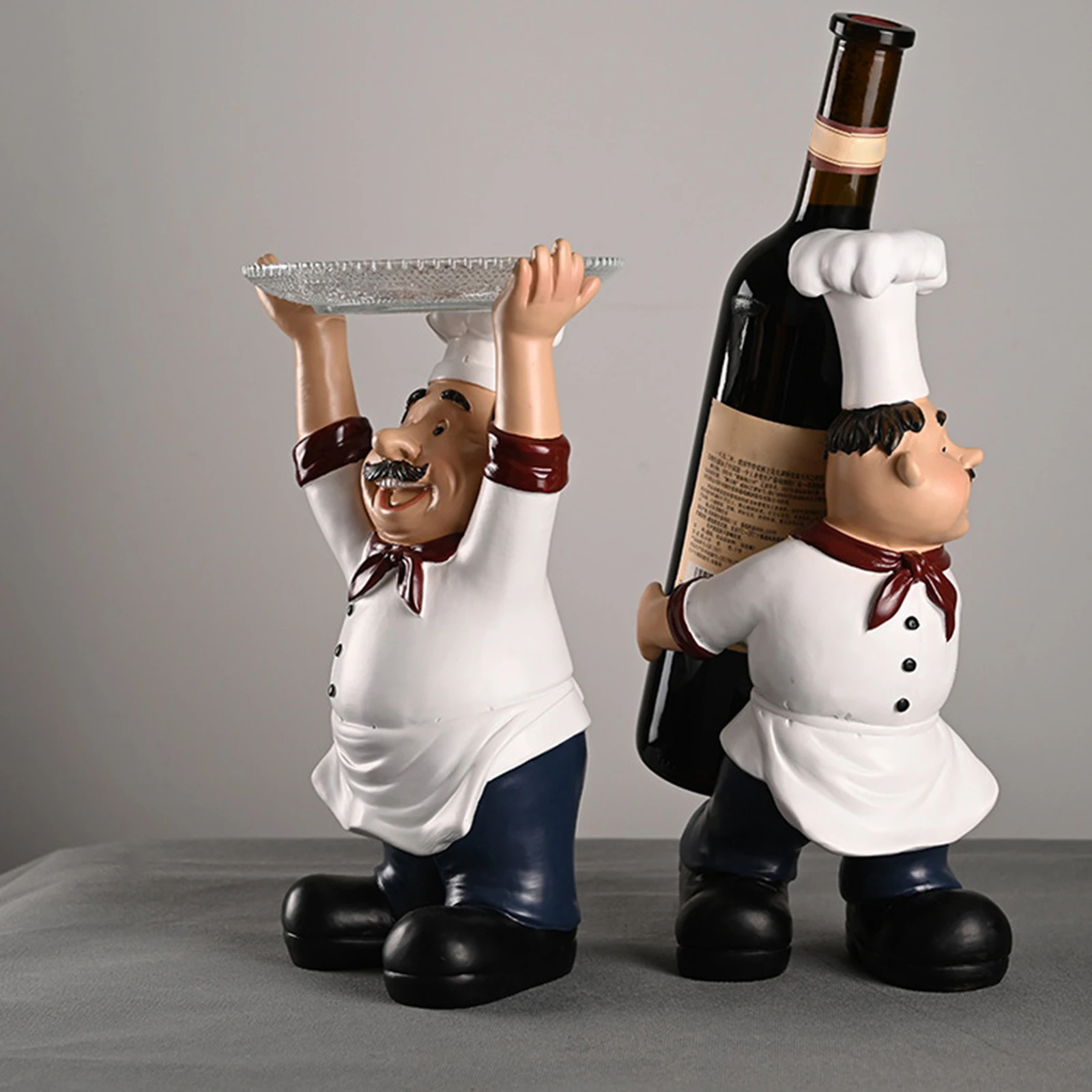 Country Retro Chef Statue Figurines Storage Sculpture Kitchen Home ...