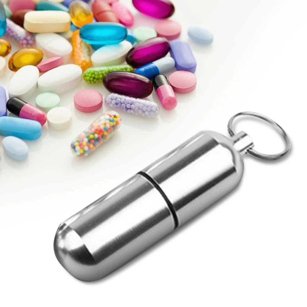 Aluminum Keychain Medication Pill Boxportable Mini 【送料関税無料】