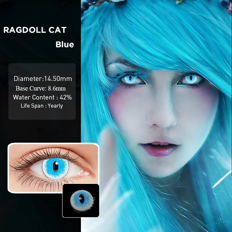 Teal Cat Eye Contacts