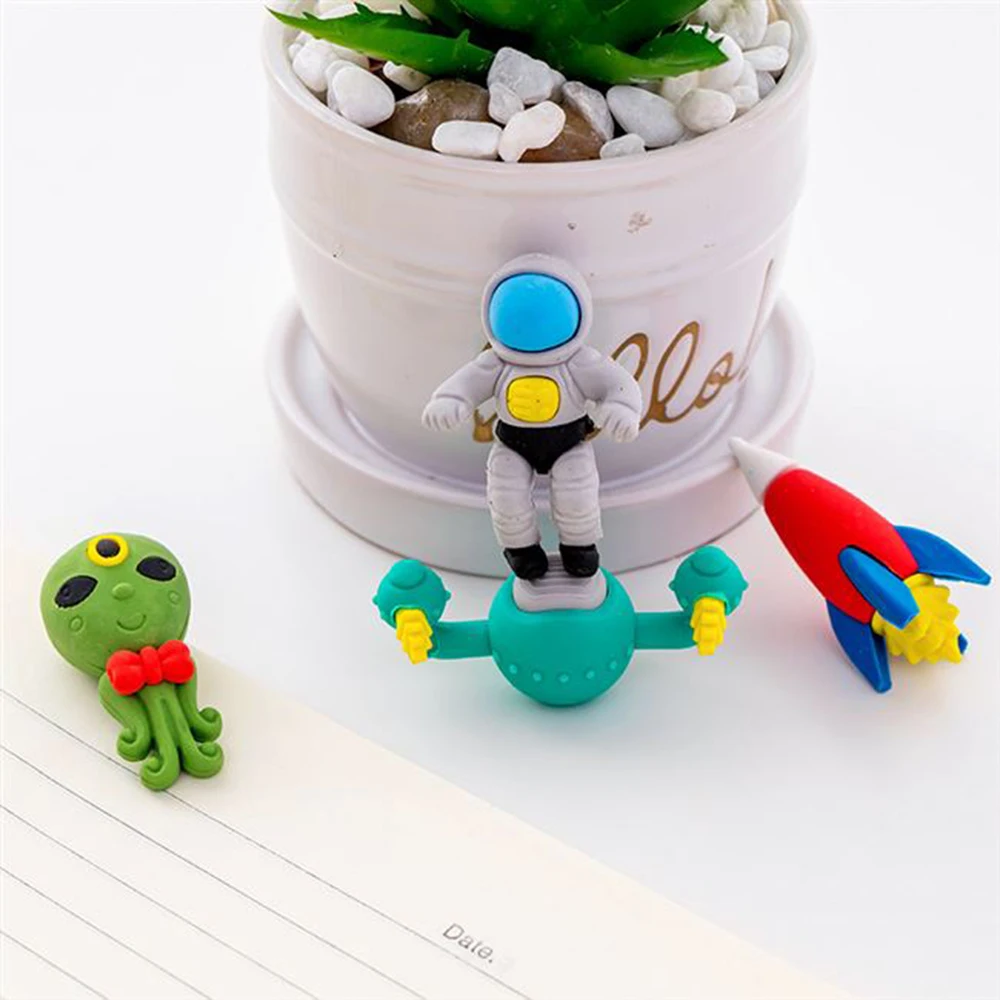 Kawaii Boy Flying Saucer/Alien/Spaceship Shape Stationery Rubber Eraser ...