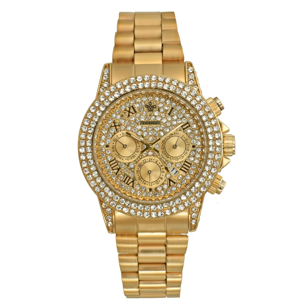 full diamonds 18K Gold Watch Men Luxury Brand Diamond Mens Watches Top ...