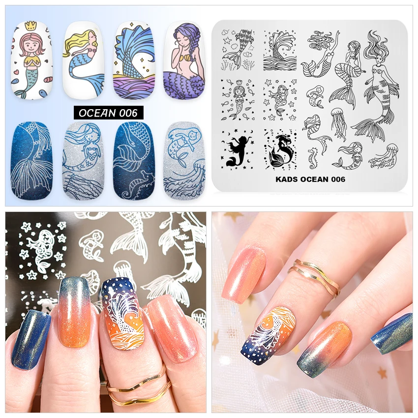 Nail art,KADS – pochoir pour ongles,11 modèles,séries de dauphins ...
