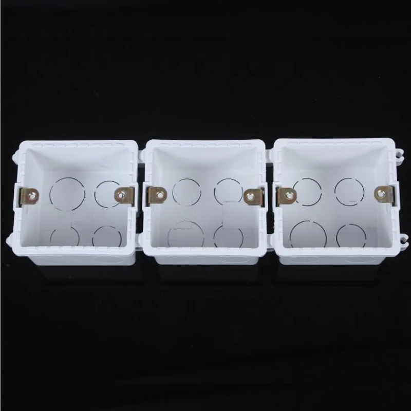 1pc 86x86mm 3.38" PVC Dark Box Wall Switch Socket Bottom Box Recessed ...