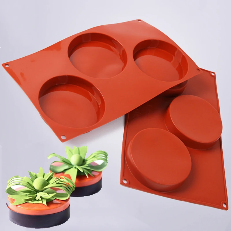 3-Cavity-Large-Round-Disc-Candy-Silicone-Mold-Shallow-Cylinder-Cake ...