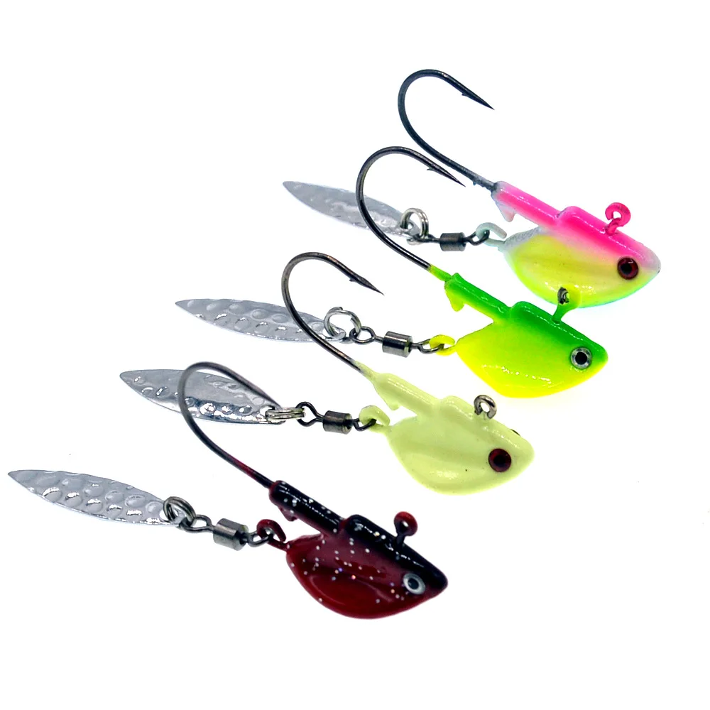 Fishing-Jig-Head-Fish-Hook-Iscas-artificiais-Rota-o-Spinner-Bait-Gancho ...