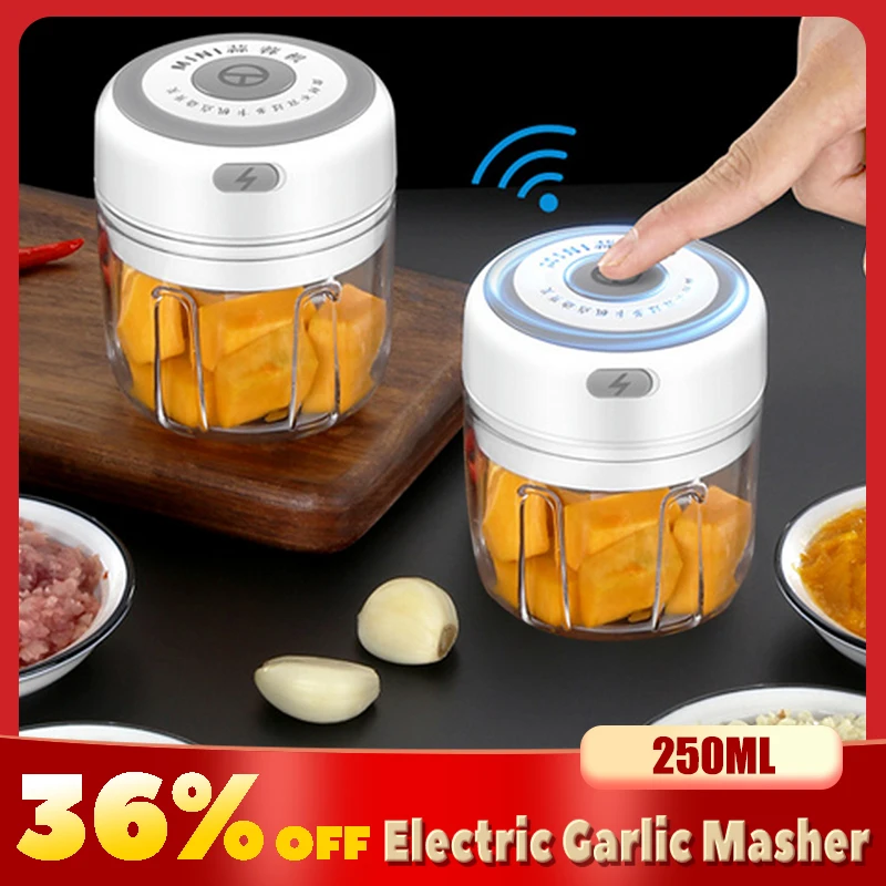 Electric Garlic Masher Sturdy Durable Mini Crusher Chopper Usb Charging ...