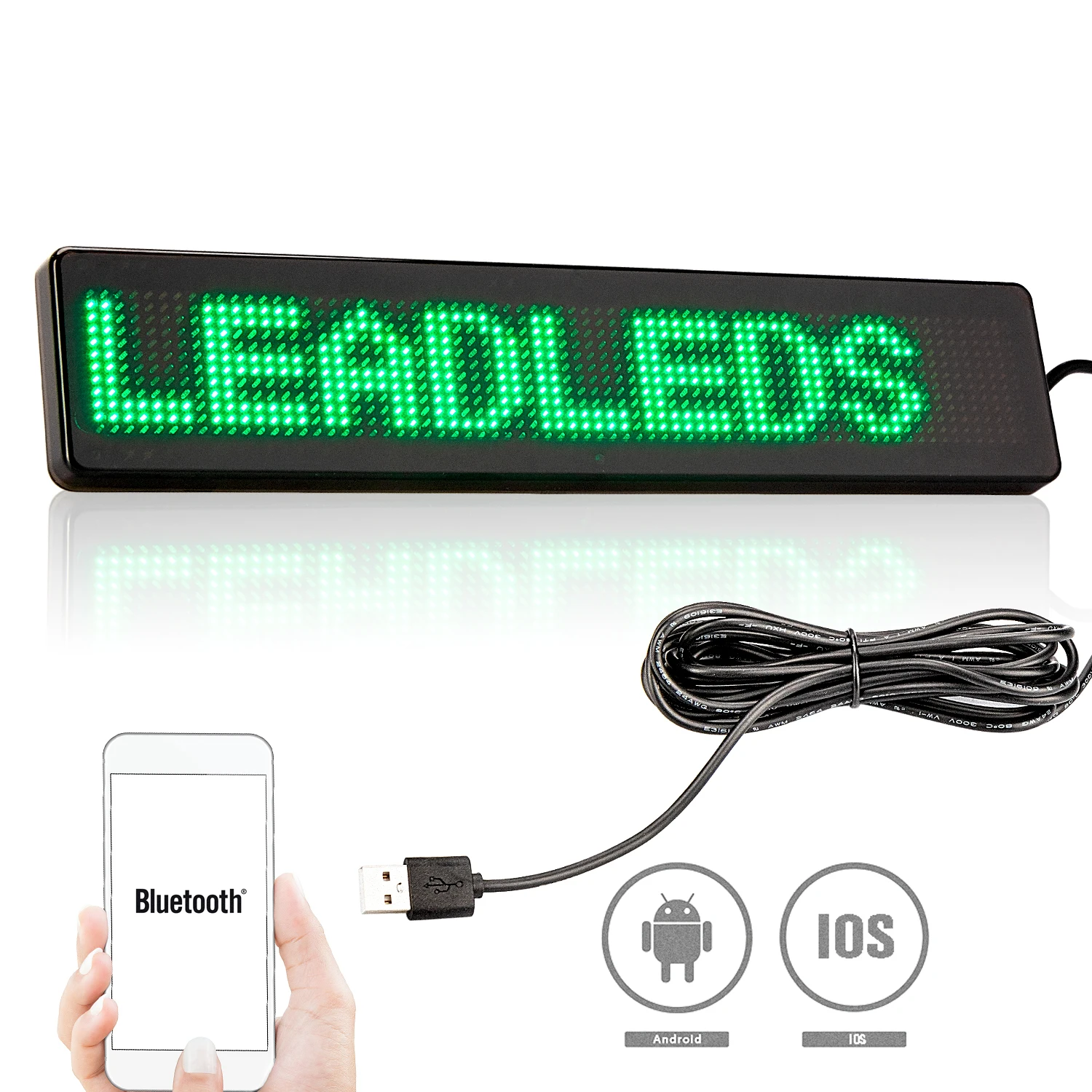 Panel LED de 12x72 puntos para coche, matriz con Bluetooth, aplicación ...